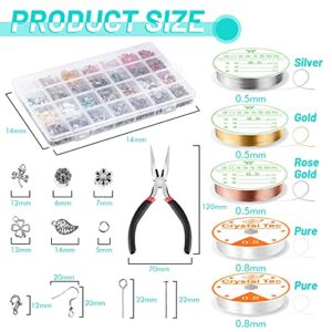 selizo Jewelry Making Kits for Adults Women with 28 Colors Crystal Beads for Jewelry Making, 1660Pcs Crystal Jewelry Making Kit Bead Kit Ring Maker Kit with Jewelry Ring Making Supplies for Adults