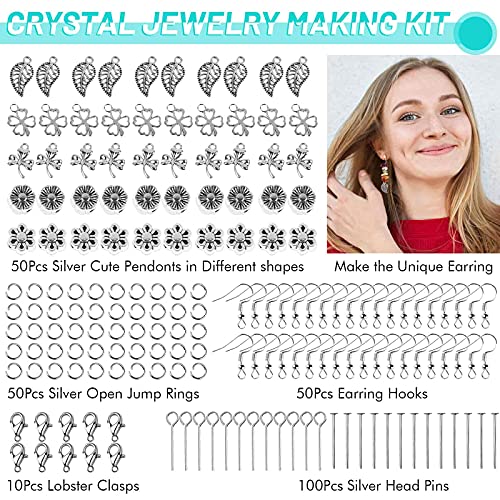 selizo Jewelry Making Kits for Adults Women with 28 Colors Crystal Beads for Jewelry Making, 1660Pcs Crystal Jewelry Making Kit Bead Kit Ring Maker Kit with Jewelry Ring Making Supplies for Adults