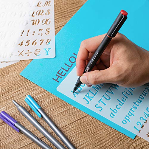 Mr. Pen- Letter Stencils, 12 Pack, 4 x 7 Inch, Alphabet Stencils, Letter Stencil, Lettering Alphabet Stencil, Stencils, Stencils Letters and Numbers, Lettering Stencils, Bullet Journaling Stencils