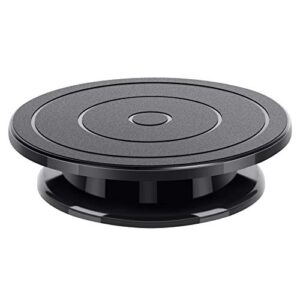 kootek 11 inch rotate turntable sculpting wheel revolving cake turntable black painting turn table lightweight stand for paint spraying spinner, cake decorating, displaying item