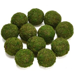 byher natural green moss decorative ball,handmade (3.5″-set of 6)