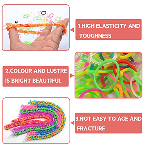 2000+Rubber Band Bracelet Kit, Loom Bracelet Making Kit for Kids, Rubber Bands Refill Loom Set, Rubber Bands for Bracelet Making Kit for Kids