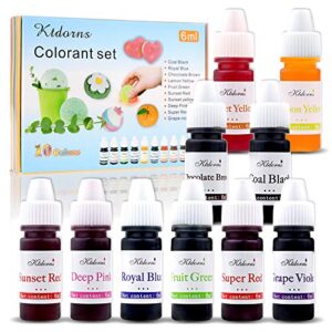 ktdorns soap dye soap making set – 10 liquid colors for soap coloring,coal black, royal blue,chocolate brown,lemon yellow,fruit green,sunset red,sunset yellow,deep pink,super red and grape violet.