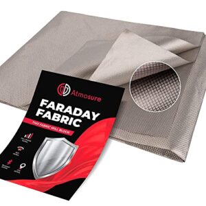 atmosure faraday fabric (44″ x 36″) — 5g & emf blocker — faraday cage electromagnetic radiation protection from 5g cellular signal, emf, wifi, bluetooth, gps — dyi faraday cage emf shield wifi jammer