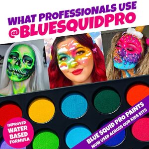 Blue Squid Face Painting Kit for Kids - 22 Color 160pcs Kids Face Paint Kit with Stencils & Book, Halloween Makeup Kit, Professional Face Paint Kids Face Painting Kit Non Toxic Face Paint Kit for Kids