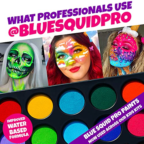 Blue Squid Face Painting Kit for Kids - 22 Color 160pcs Kids Face Paint Kit with Stencils & Book, Halloween Makeup Kit, Professional Face Paint Kids Face Painting Kit Non Toxic Face Paint Kit for Kids