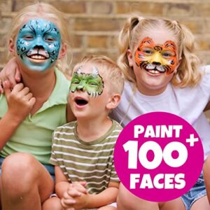 Blue Squid Face Painting Kit for Kids - 22 Color 160pcs Kids Face Paint Kit with Stencils & Book, Halloween Makeup Kit, Professional Face Paint Kids Face Painting Kit Non Toxic Face Paint Kit for Kids