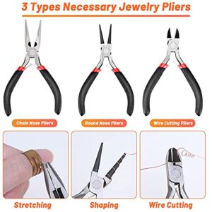 Audab Jewelry Wire Wrapping Jewelry Making Supplies Kit, Ring Sizer Measuring Tools Kit with Jewelry Tools, Ring Craft Wires, Jewelry and Jewelry Findings for Rings Making Jewelry Repair