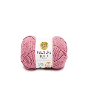 Lion Brand Yarn Feels Like Butta Soft Yarn for Crocheting and Knitting, Velvety, 1-Pack, Dusty Pink