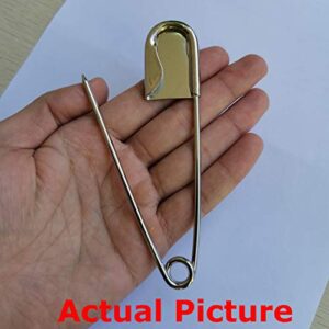 5 PCS of 5 Inch Heavy Duty Jumbo Stainless Steel Safety Pins Silver Color Safety Pins for Laundry, Blanket, Key Rings, Outdoor