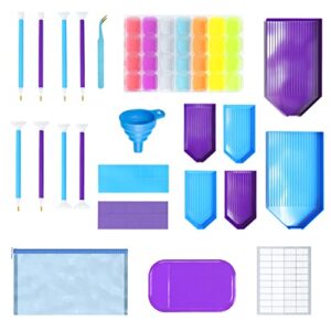 41 pcs diamond painting accessories – diamond art accessories and tools – diamond painting kits for adults diy with diamond painting storage container, diamond painting wax, diamond art accessories