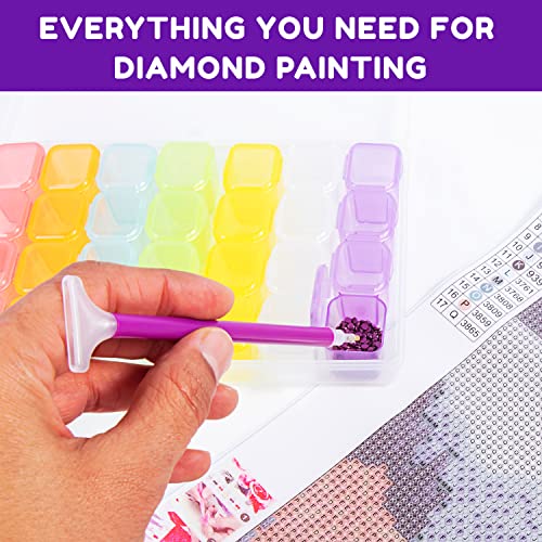 41 Pcs Diamond Painting Accessories - Diamond Art Accessories and Tools - Diamond Painting Kits for Adults DIY with Diamond Painting Storage Container, Diamond Painting Wax, Diamond Art Accessories