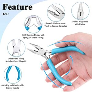 5 Packs Jewelry Pliers Set, Jewelry Making Tools with Needle Nose Pliers/Round Nose Pliers/Chain Nose Pliers/Bent Nose Pliers/Zipper Pliers, Jewelry Making Supplies Repair/ Cut Kits for Crafting