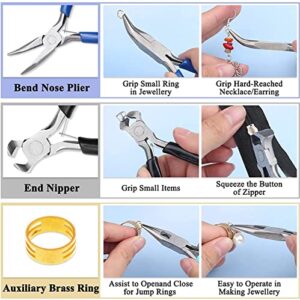 5 Packs Jewelry Pliers Set, Jewelry Making Tools with Needle Nose Pliers/Round Nose Pliers/Chain Nose Pliers/Bent Nose Pliers/Zipper Pliers, Jewelry Making Supplies Repair/ Cut Kits for Crafting