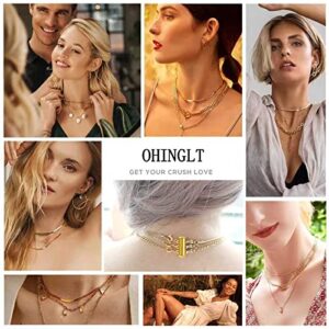 OHINGLT Necklace Layering Clasps Slide Lock Clasp Necklace Connector Multi Strands Slide Tube Clasps