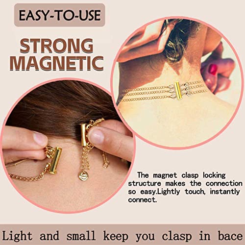 OHINGLT Necklace Layering Clasps Slide Lock Clasp Necklace Connector Multi Strands Slide Tube Clasps