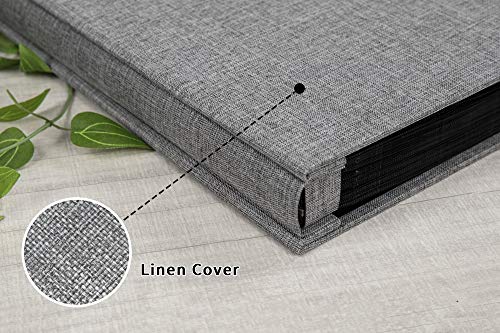 potricher Linen Hardcover Photo Album 4x6 600 Photos Large Capacity for Family Wedding Anniversary Baby Vacation (Gray, 600 Pockets)