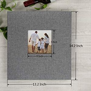 potricher Linen Hardcover Photo Album 4x6 600 Photos Large Capacity for Family Wedding Anniversary Baby Vacation (Gray, 600 Pockets)