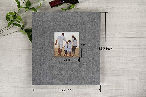 potricher Linen Hardcover Photo Album 4x6 600 Photos Large Capacity for Family Wedding Anniversary Baby Vacation (Gray, 600 Pockets)