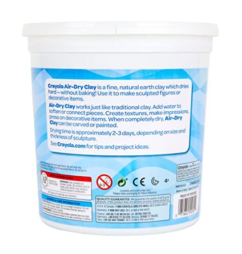 Crayola Air Dry Clay Bucket, No Bake Clay for Kids, Modeling Clay Alternative, 5 lb Resealable Bucket, White