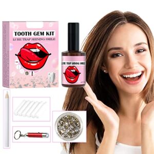 yipiner professional diy tooth gem kit with curing light and glue, crystals jewelry kit, teeth gems kit with glue and crystals, great tooth jewelry gems kit for diy use