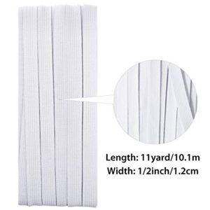 Elastic White Elastic for Sewing Knit Elastic Band (1/2 Inch x 11 Yards)