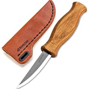 BeaverCraft Sloyd Knife C4s 3.14" Wood Carving Sloyd Knife with Leather Sheath for Whittling and Roughing for Beginners and Profi Durable High Carbon Steel - Spoon Carving Tools Thin Wood Working