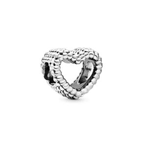 pandora jewelry beaded heart sterling silver charm