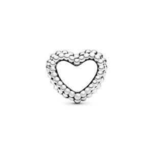 Pandora Jewelry Beaded Heart Sterling Silver Charm