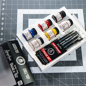 Angelus Leather Paint Kit- Basics Starter Kit Includes 5 Paints, Preparer Deglazer, & 5 Piece Paint Brush Set