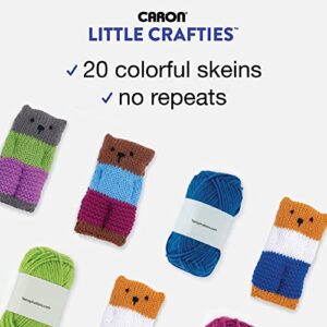 Caron® Little Crafties™ 20 Assorted Acrylic Yarn Skeins 63yd Each for Knitting and Crochet Projects, Multipack Starter Kit