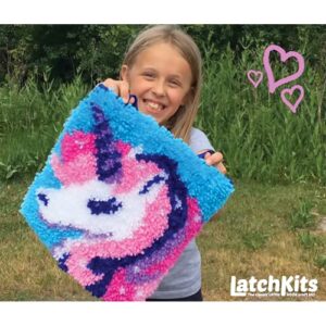 LatchKits – Unicorn Latch Hook Kit – Easy-to-Learn Craft Project – No Sewing Or Cutting – For Ages 6+