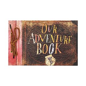 t-haohua anniversary photo album scrapbook – our adventure book wedding photo album scrapping 11.6″x7.5″ inches, 80 pages – includes bonus 5 postcards and 5 self-adhesive photo corners