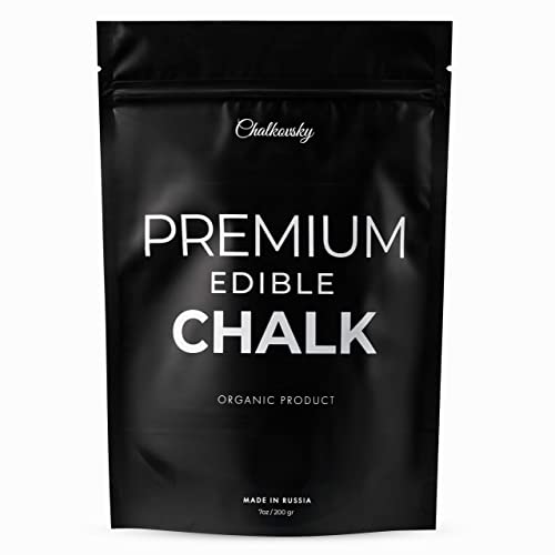 Chalkovsky Premium Edible Chalk - Natural Chalk for Eating - Crunchy Belgorod Chalk Chunks - Russian Organic Chalk for Bone Strength - Zero Additives, No Impurities - White 7oz (200g)