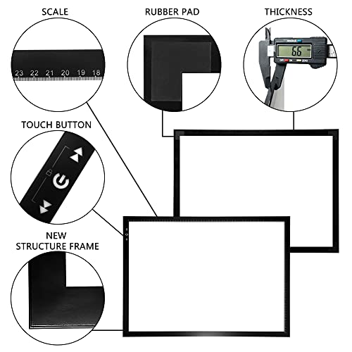 HSK A2 Artist tracing Light Box Copy Table,12V2A Adapter Power Dimmerable 5000 Lux Lock Button Artcraft Light Pad for Tatto Drawing, Sketching, Animation,Diamond Painting