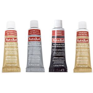 rub-n-buff 4 color assortment (silver leaf, antique gold, gold leaf, ebony)