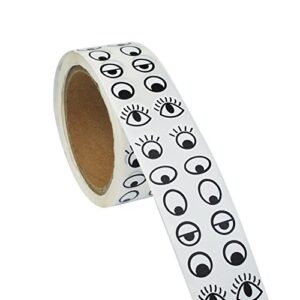 lependor black white eye stickers labels -2000 pcs per roll