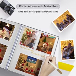 Popotop Large Photo Album Self Adhesive 4×6 5×7 8×10 inch Pictures DIY Scrapbook Magnetic Album 40 Pages for Family Wedding Gifts with Metal Pen and Plastic Board