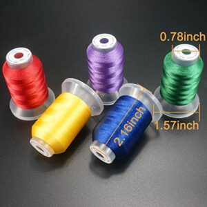 New brothread 80 Spools Polyester Embroidery Machine Thread Kit 500M (550Y) Each Spool - Colors Compatible with Janome and Robison-Anton Colors