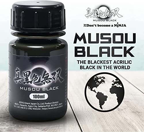 Musou Black Water-based Acrylic Paint - 100ml - Made in Japan - Blackest Black in the World