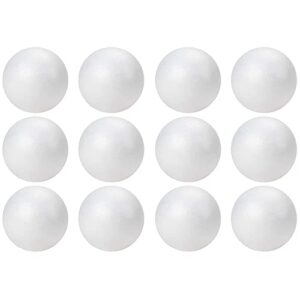 4 inch white foam balls, polystyrene for diy crafts, art, school supplies, decorations (12 pack)