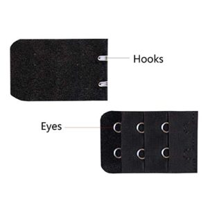 Willrain 60 Pairs Sewing Hooks and Eyes Closure for Bra Clothing Trousers Skirt DIY Craft,3 Sizes (Silver Black)