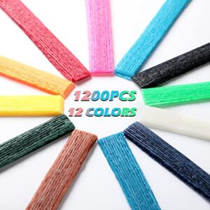 Wax Craft Sticks for Kids Bendable Sticky Yarn Molding Sculpting Sticks in 13 Colors with Plastic Storage Box for Handicraft DIY School Project Supplies (600 Pieces)