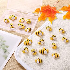 CCOZN 40 Pieces Tiny Resin Bees,Tiny Resin Garden Bumblebees Embellishment Bee Decors with Box DIY Wreath Bees Decoration for DIY Crafts Scrapbooking Party Home Decor