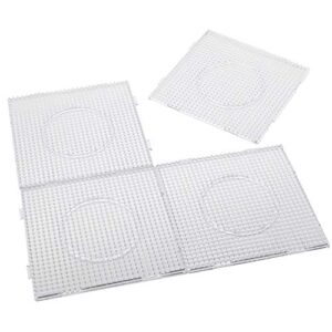 h&w 4pcs 5mm fuse beads boards, large clear pegboards kits, with gift 4 lroning paper (wa3-z1)