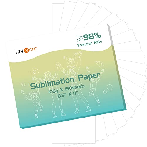 HTVRONT Sublimation Paper 8.5 x 11 Inches - 150 Sheets Excellent Ink Release Sublimation Transfer Paper for Tumblers, Mugs, T-shirts