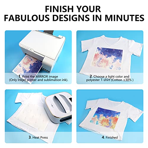 HTVRONT Sublimation Paper 8.5 x 11 Inches - 150 Sheets Excellent Ink Release Sublimation Transfer Paper for Tumblers, Mugs, T-shirts