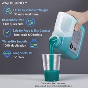 BBDINO Super Elastic Silicone Mold Making Kit, Mold Making Silicone Rubber N.W. 21.16 oz, Liquid Silicone Rubber Mold Making, Ideal for Casting 3D Silicone Molds| Food Molds 1:1 by Volume, Jade Green