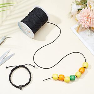 PH PandaHall 1.5mm 100 Yards Black Nylon Cord Wind Chime Cord Replacement Braided Lift Shade Blind String for Windows Roman Rollers Repair Gardening Plant Waist Beading String for Chinese Knotting