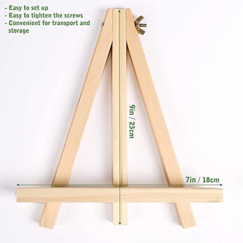 Jekkis 9 Inches Tabletop Easels for Painting Canvas Tall Wood Display Easels Set of 12, Art Craft Painting Easel Stand for Artist Adults Students